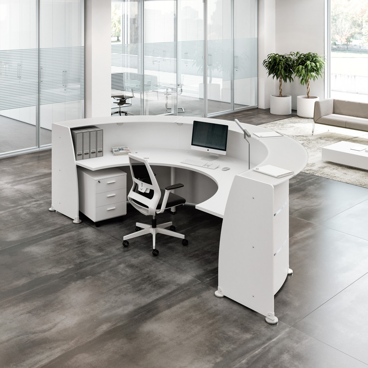 Banque d'accueil GLASSY - Achat mobilier accueil entreprise - 3 159,00€