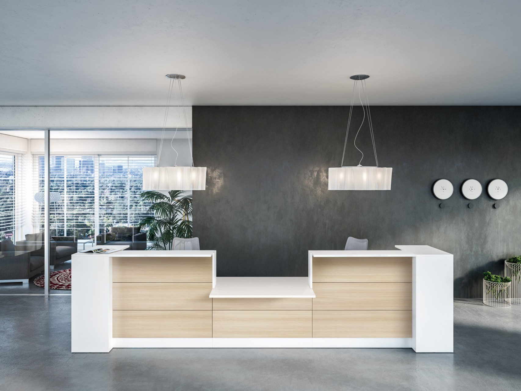 Grande Banque d'accueil Square - Achat mobilier accueil entreprise - 1 ...