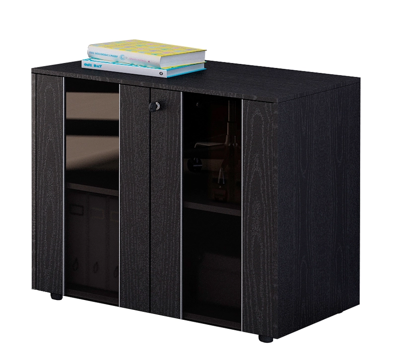 Armoire Basse Flora Portes Vitrées - Rangement Design